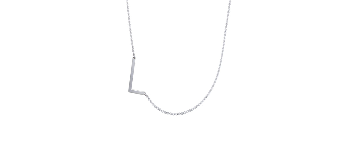 Click here for Oak & Luna Sideways Initial Necklace in Sterling S... prices