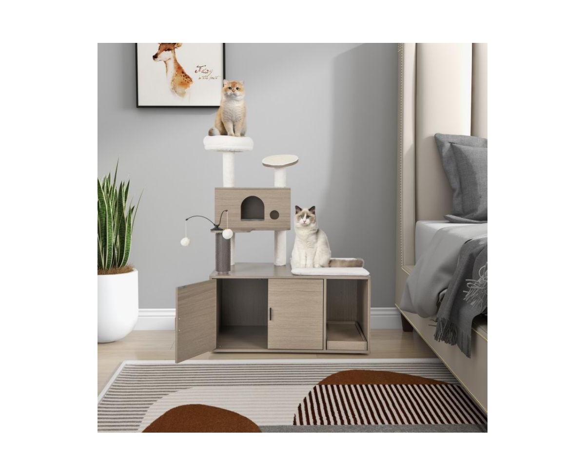 Click here for Aostirmotor 2-in-1 Modern Cat Tower with Litter Bo... prices