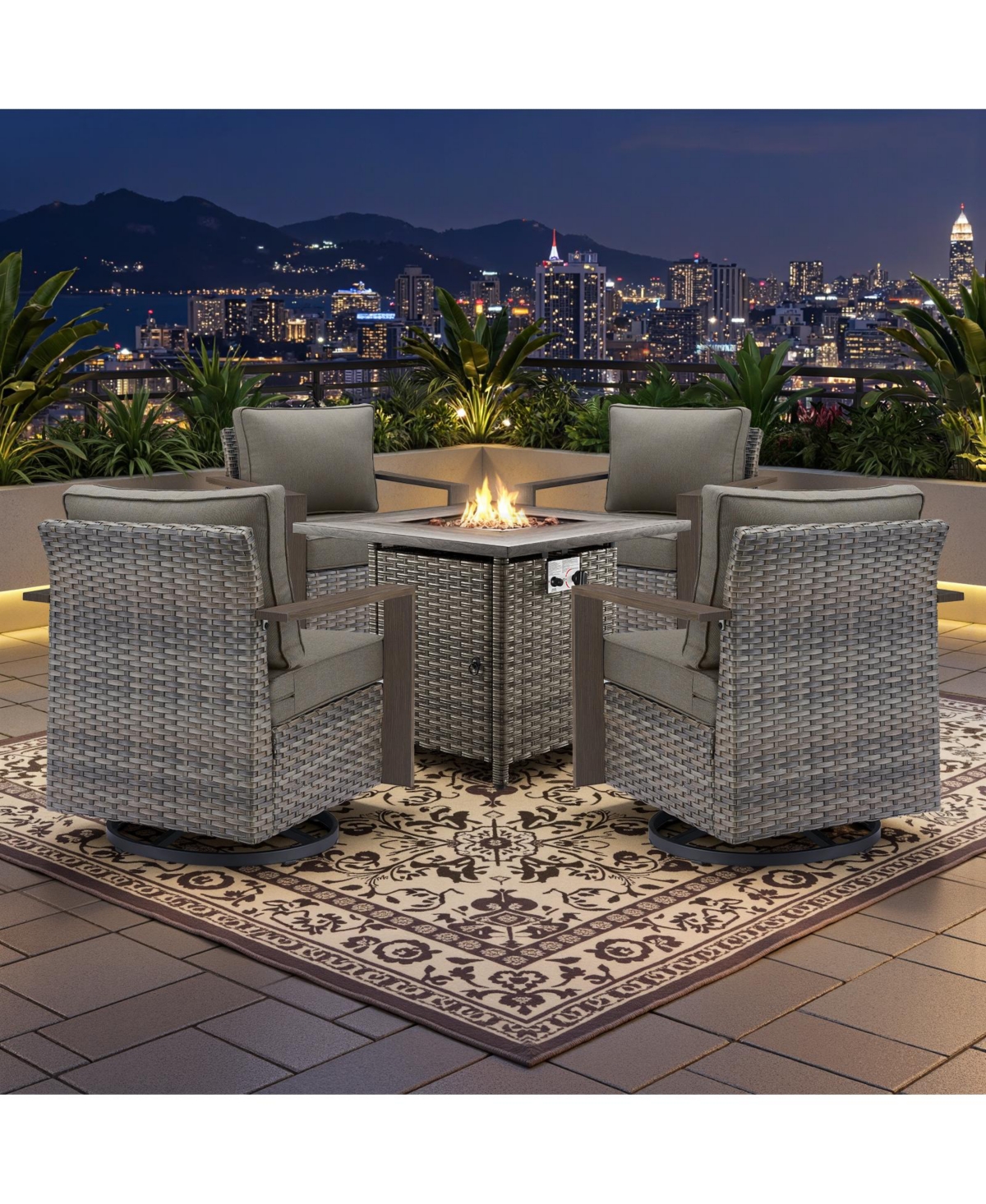 Click here for Gymojoy 5pieces Cushioned Patio Dining Set with Fi... prices