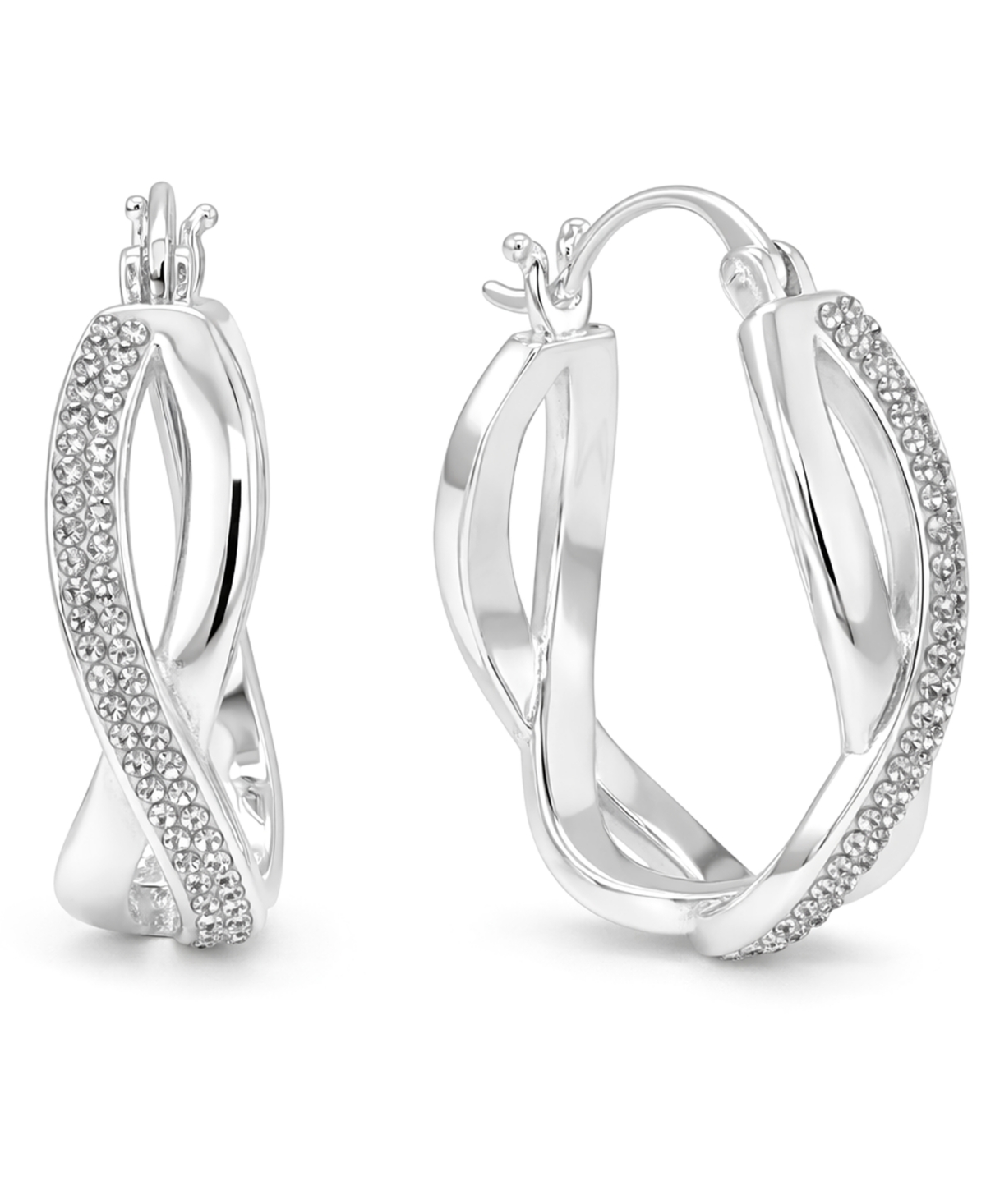 And Now This Crystal Infinity Hoop Earrings - Silver