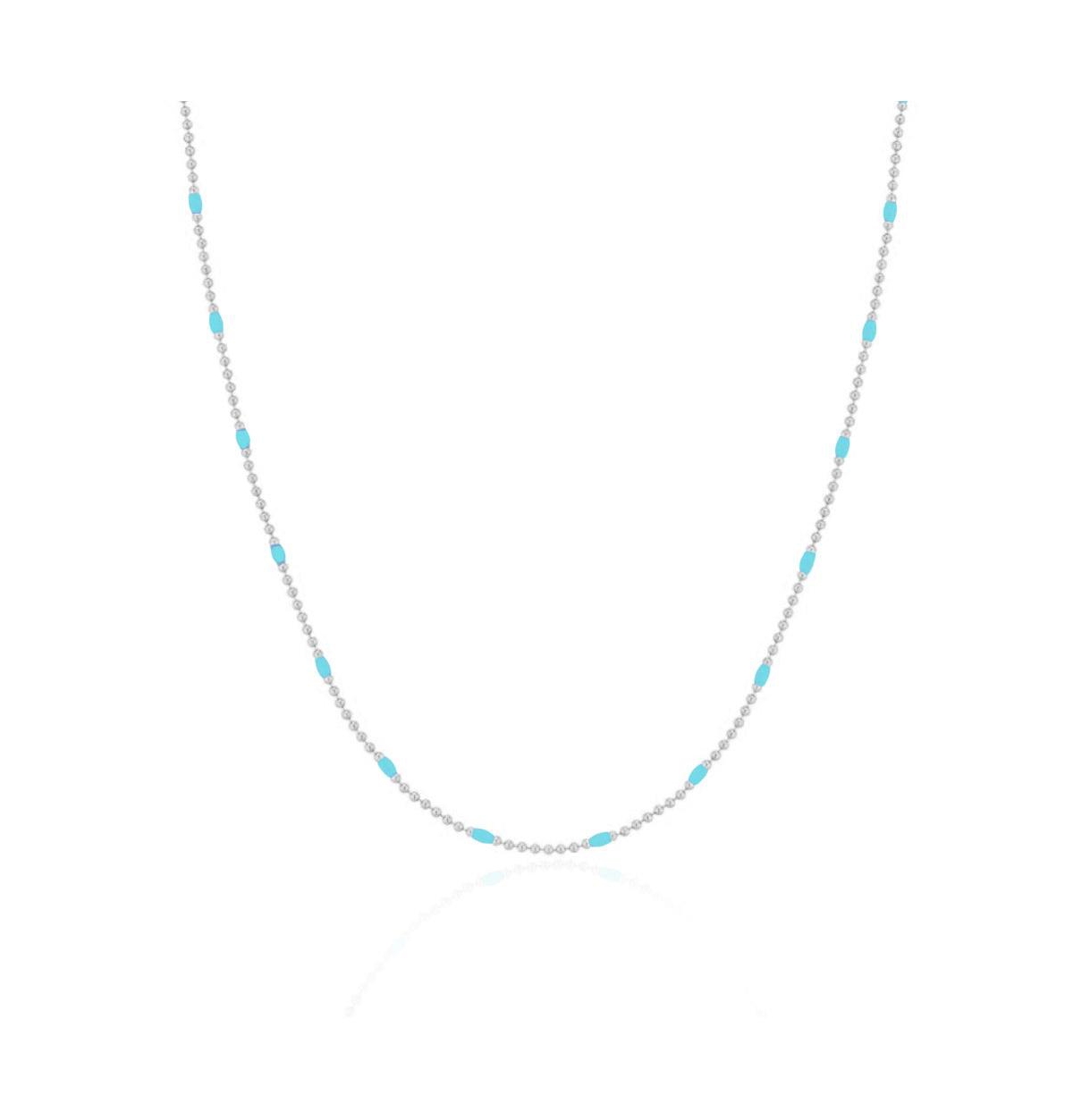 Click here for The Lovery Blue Enamel Nugget Bead Necklace Sterli... prices