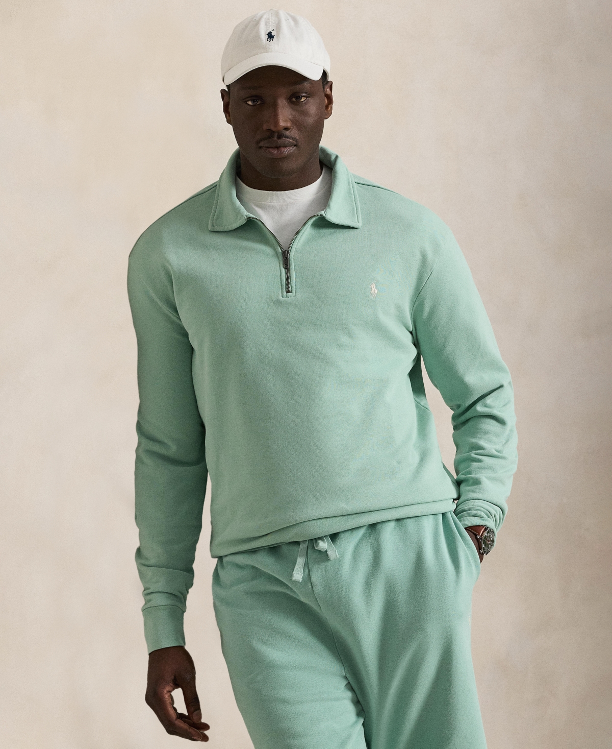 Click here for Polo Ralph Lauren Mens Big & Tall Loopback Quarter... prices