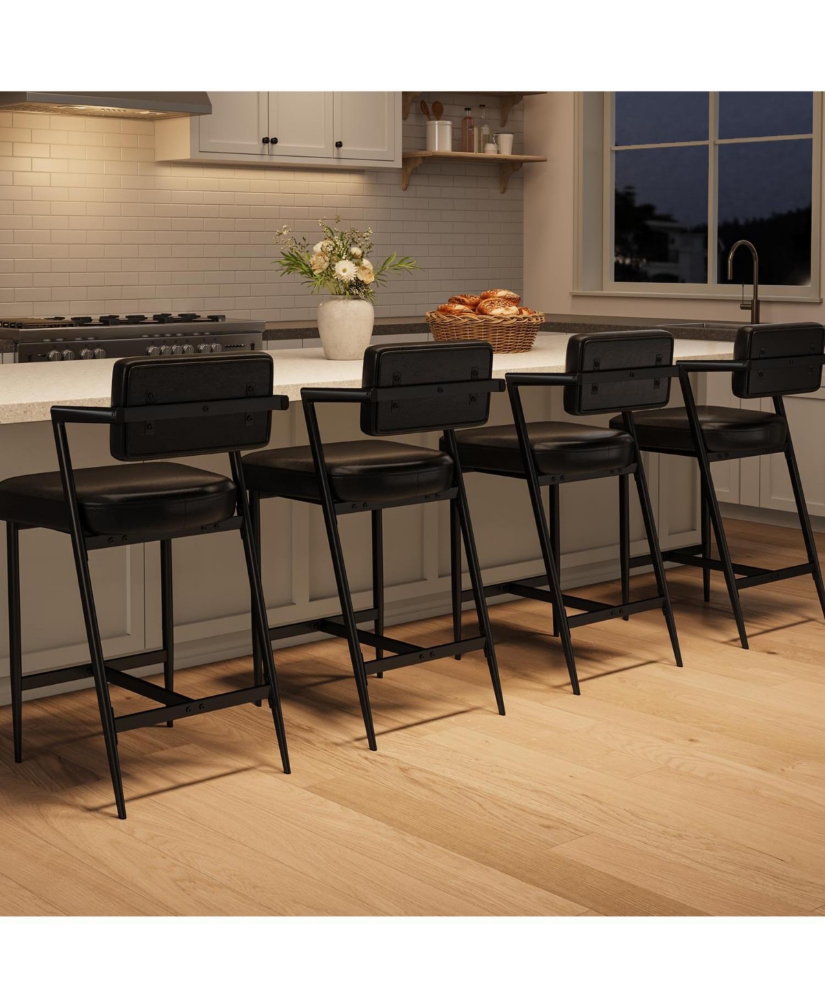Click here for gaomon Bar Stools Set of 4 with Armrests  Counter... prices
