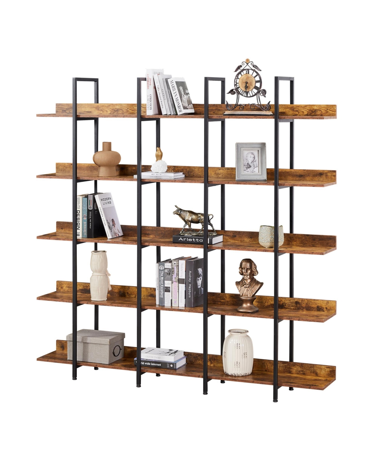Click here for Rainsken 5 Tier Open Bookcase - Vintage Industrial... prices