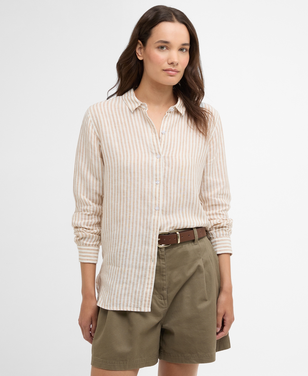 Click here for Barbour Womens Marine Relaxed-Fit Stripe Shirt - H... prices