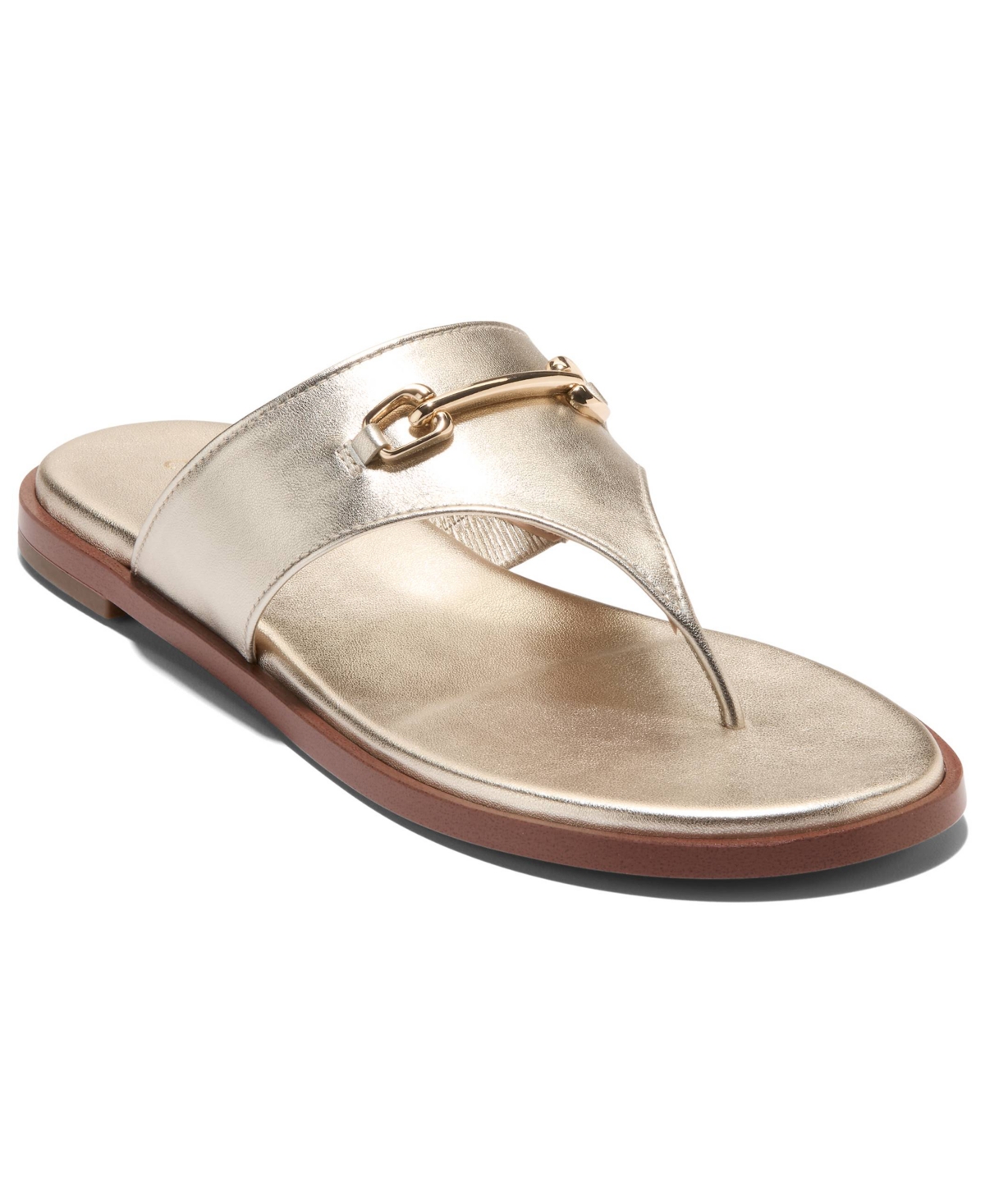 Click here for Cole Haan Womens Flynn Thong Sandals - Soft Gold M... prices