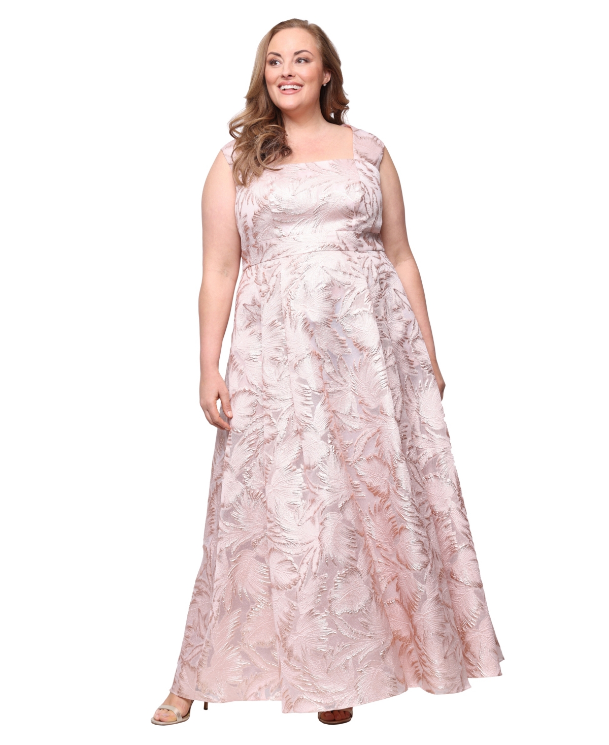 Click here for Alex Evenings Plus Size Square Neck A-Line Gown -... prices