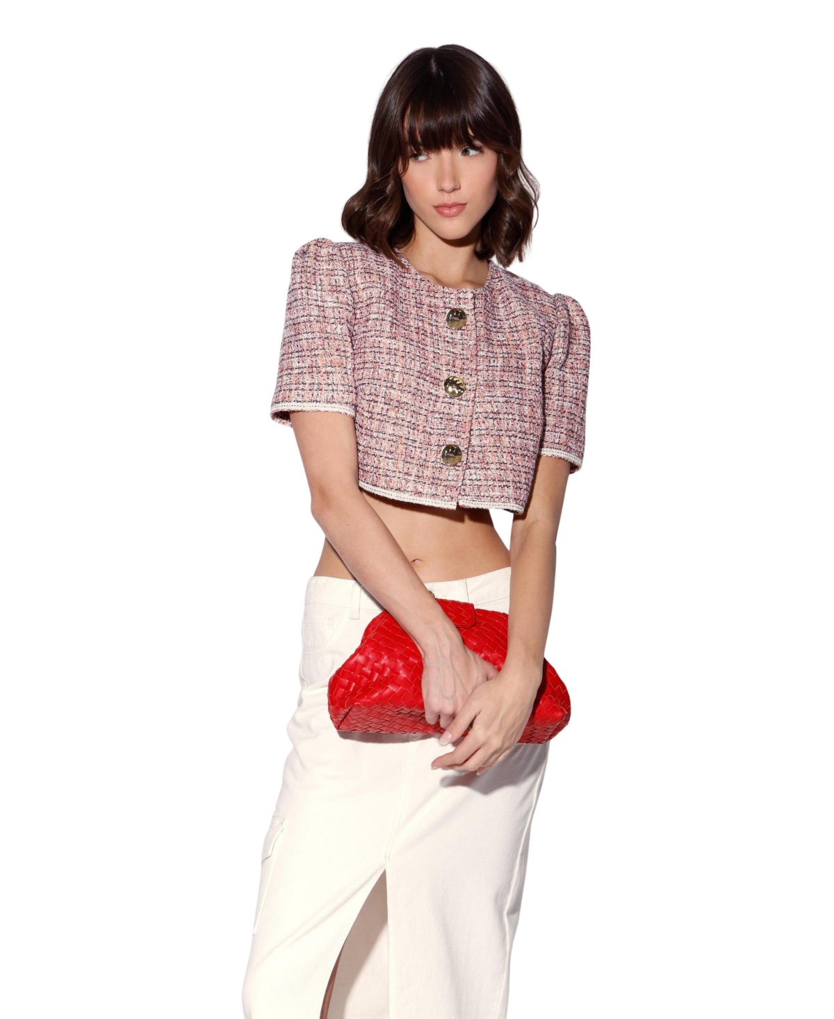 Click here for Walter Baker Womens Helene Cropped Boucle Tweed Ja... prices