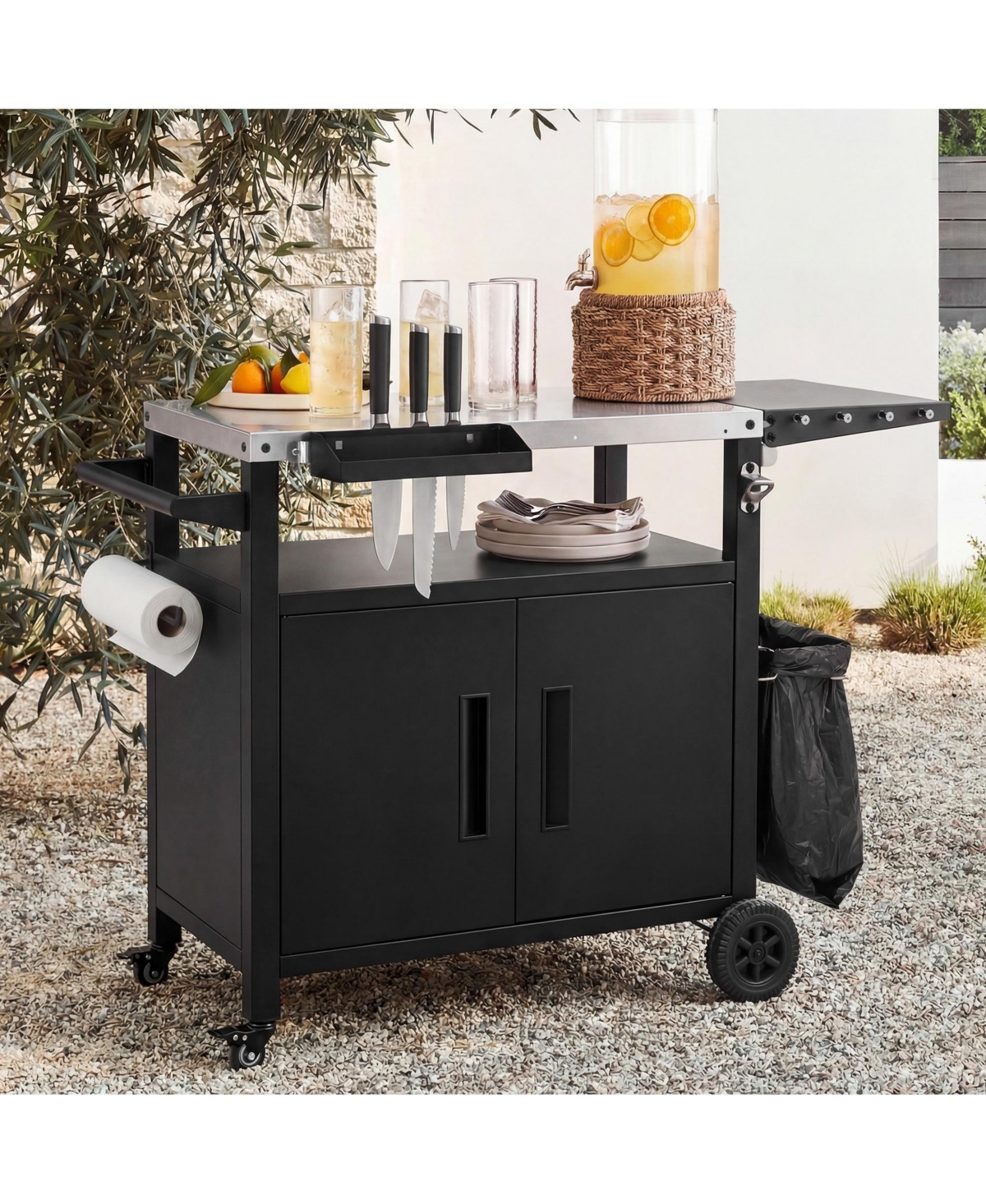 Click here for Rainsken Outdoor Grill Cart with Drop Leaf  Metal... prices