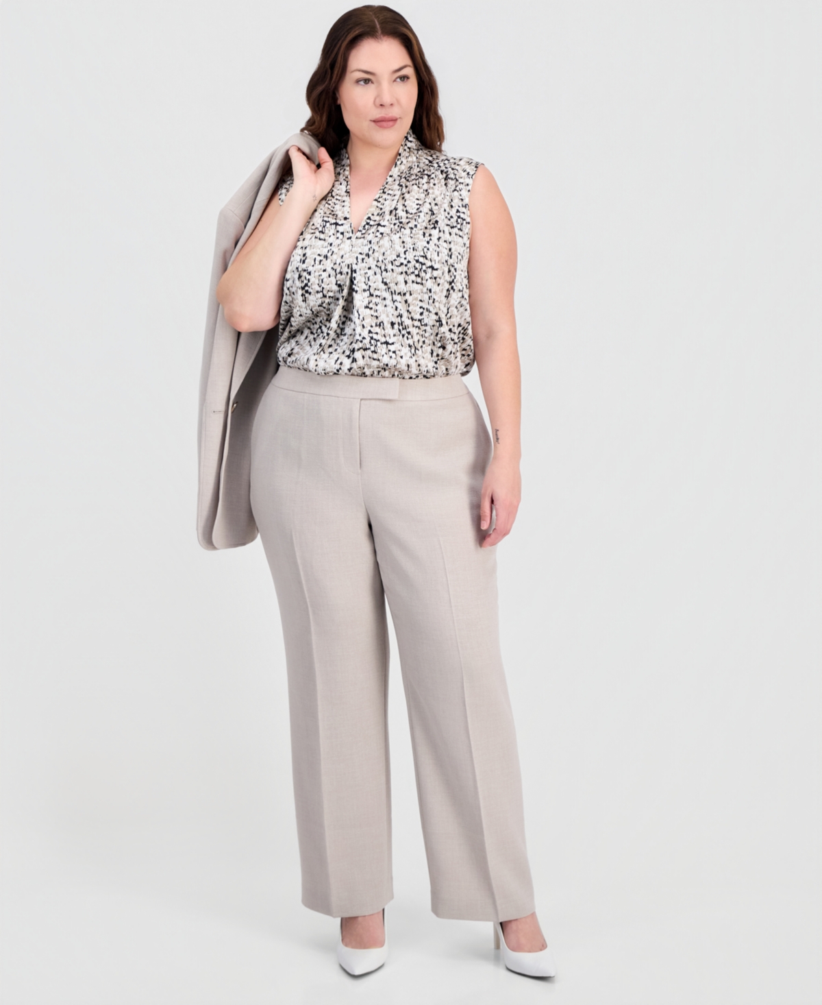 Click here for Kasper Plus Size Flat-Front Extended-Tab Trousers... prices