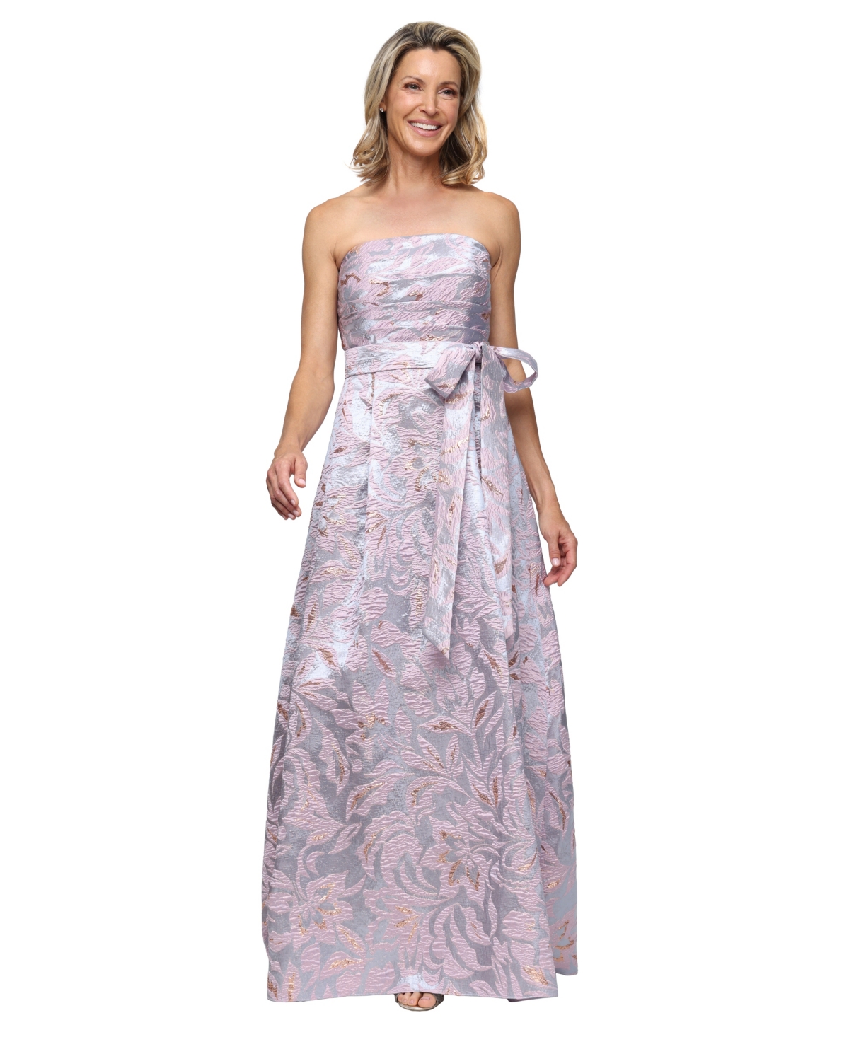 Click here for Alex Evenings Womens Strapless Jacquard Gown - Pur... prices