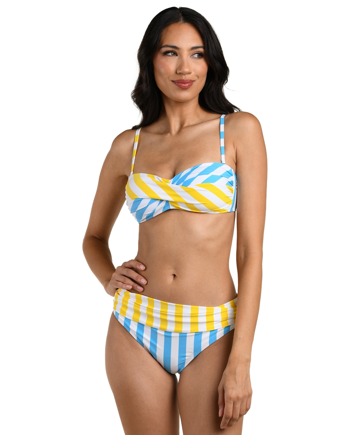Click here for La Blanca Womens Coastal Club House Twist Front Bi... prices