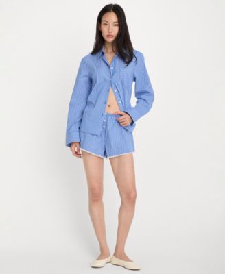 Click here for Good American Womens Classic Boxy Shirt With Sleev... prices