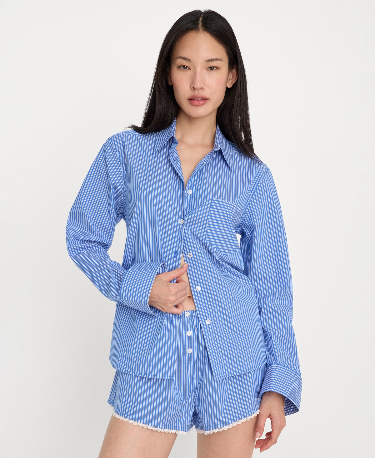 Click here for Good American Womens Classic Long-Sleeve Boxy Shir... prices