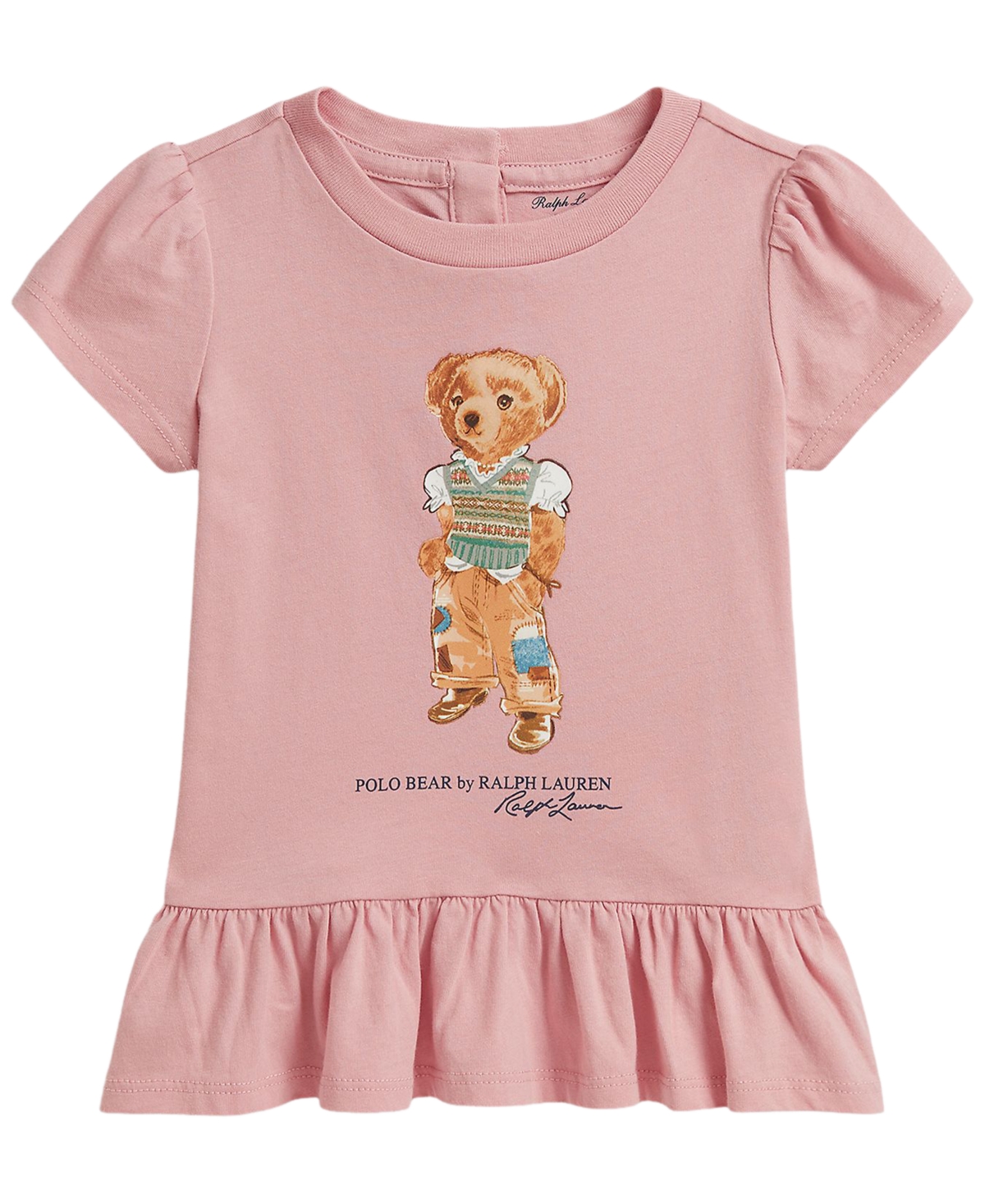 Click here for Ralph Lauren Baby Girls Polo Bear Cotton Jersey Pe... prices