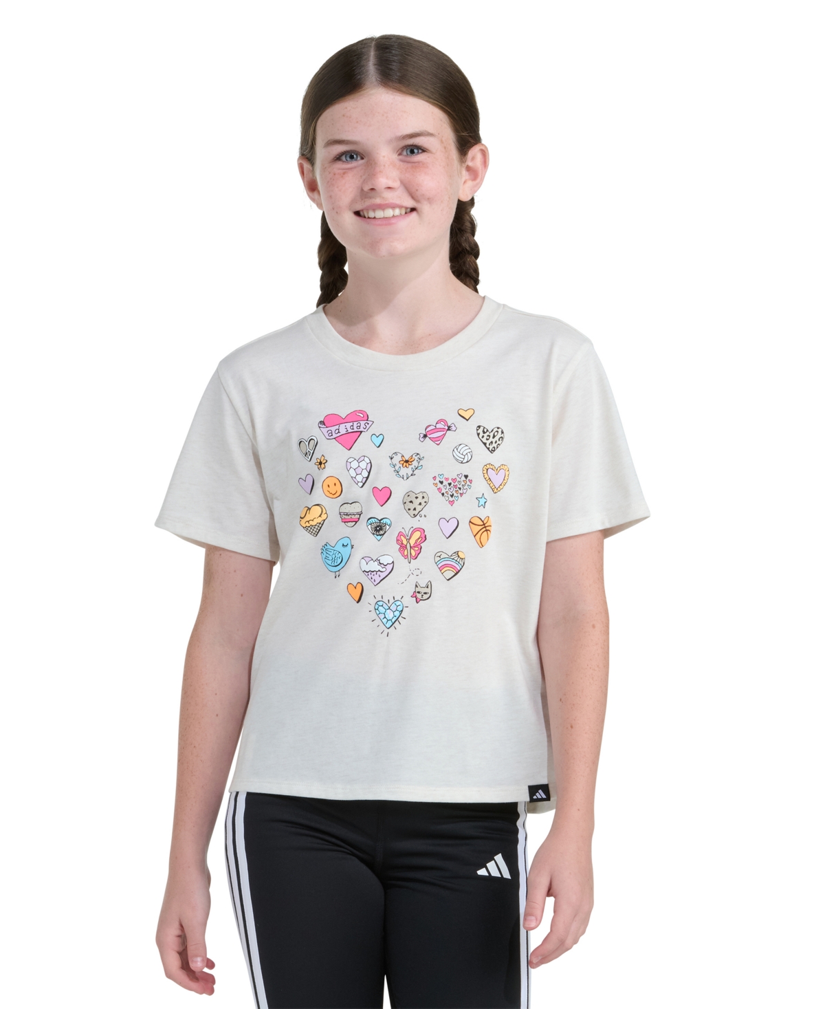 Click here for adidas Girls 8-16 Short-Sleeve Graphic Heather T-S... prices