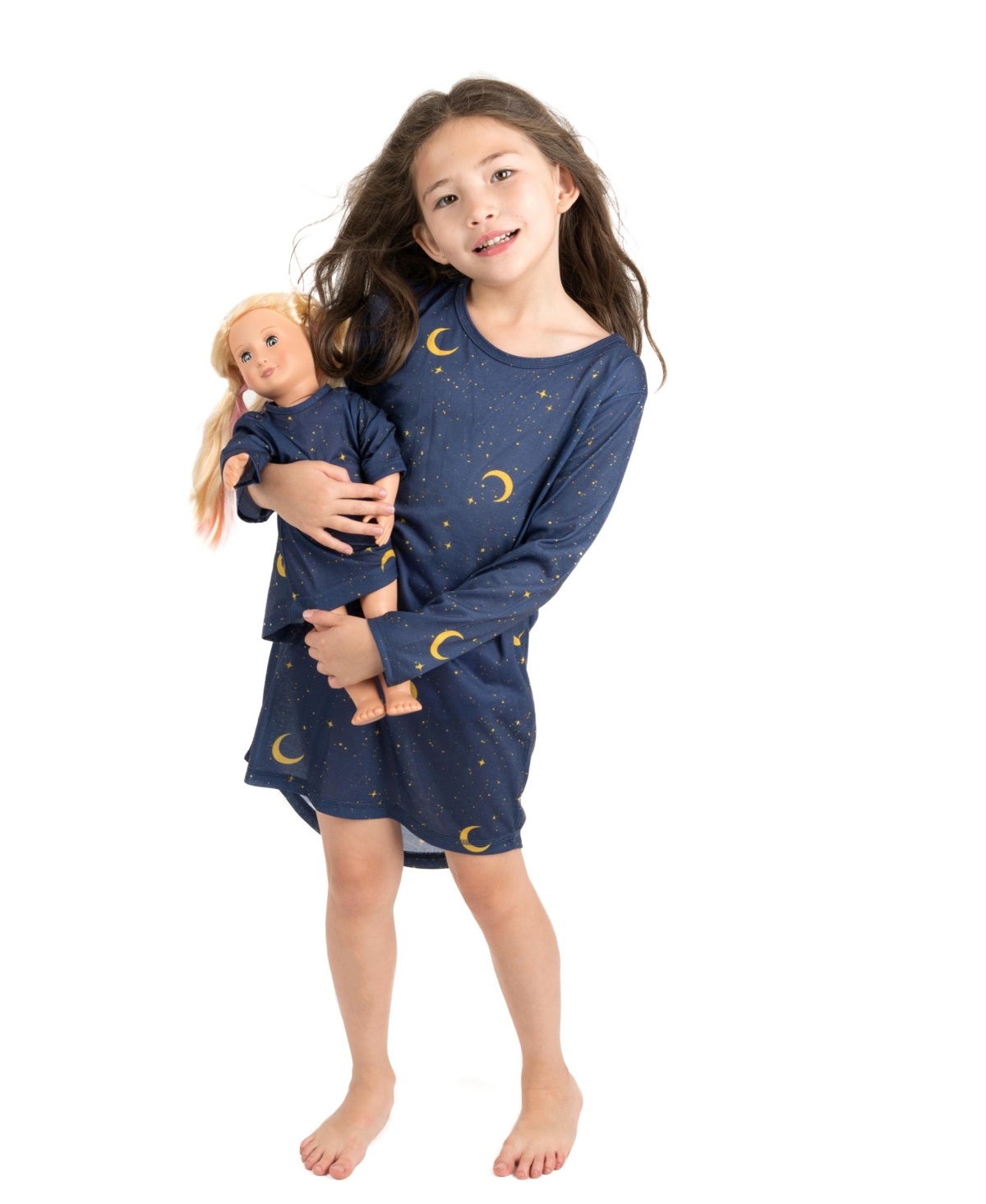 Click here for Leveret Girls 4-14 Matching Doll Nightgown - Moon... prices