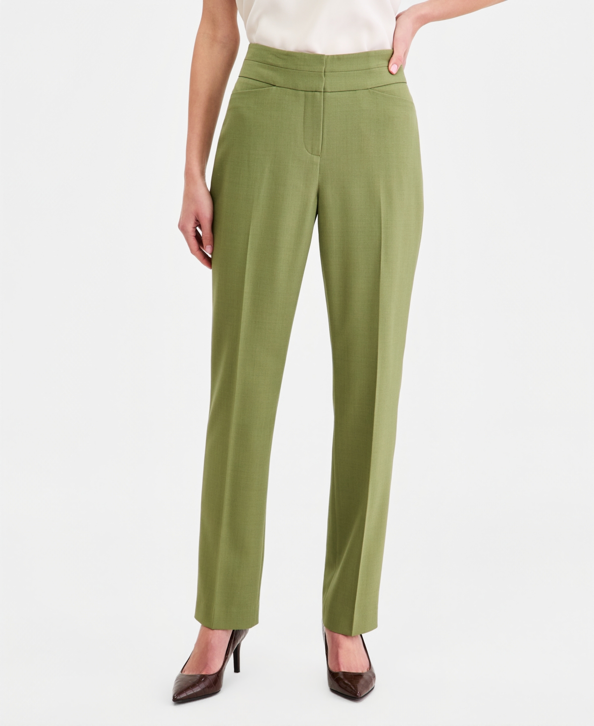 Click here for Tahari Asl Womens High-Rise Flare Pants - Agave prices