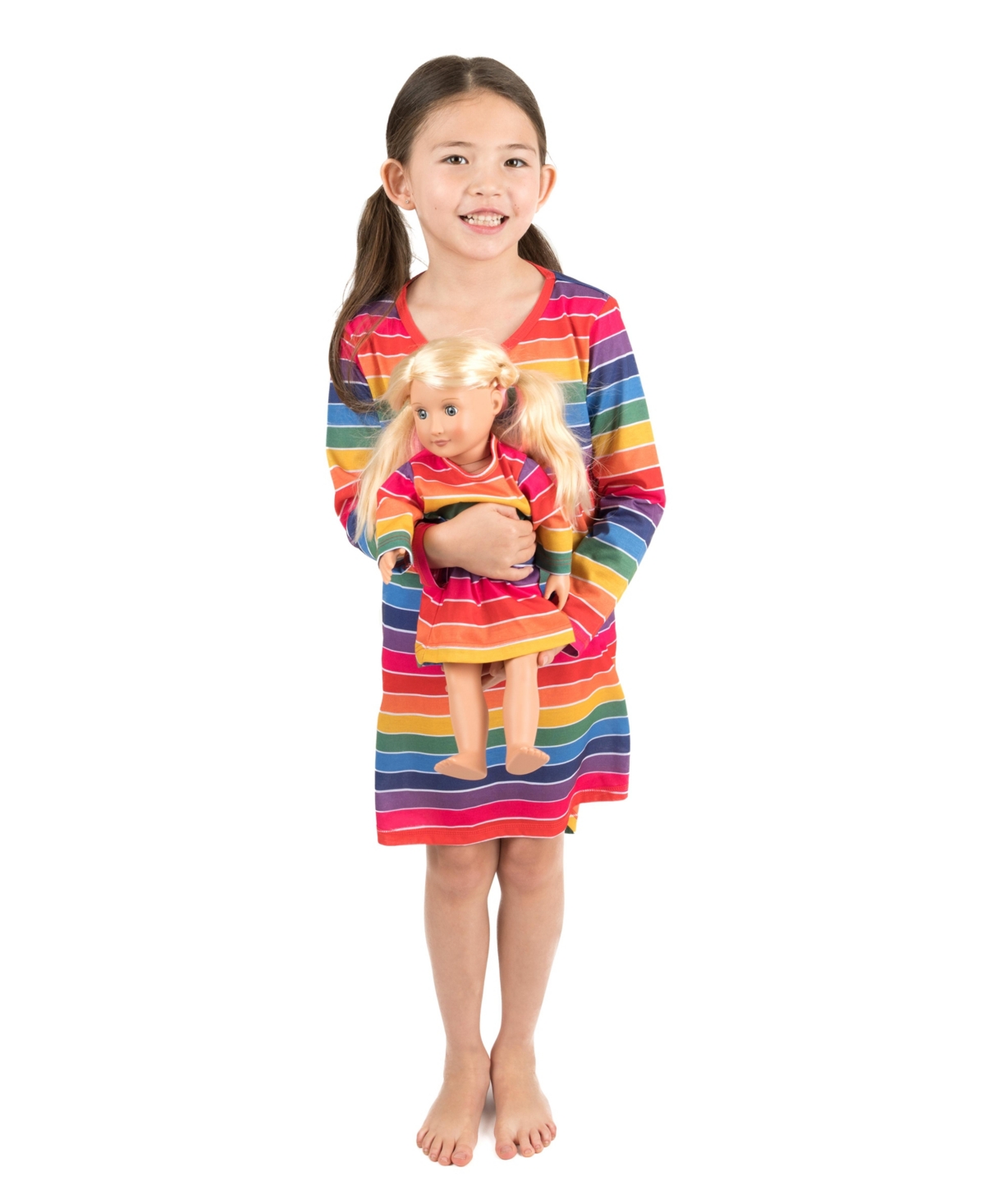 Click here for Leveret Girls 4-14 Matching Doll Nightgown - Rainb... prices