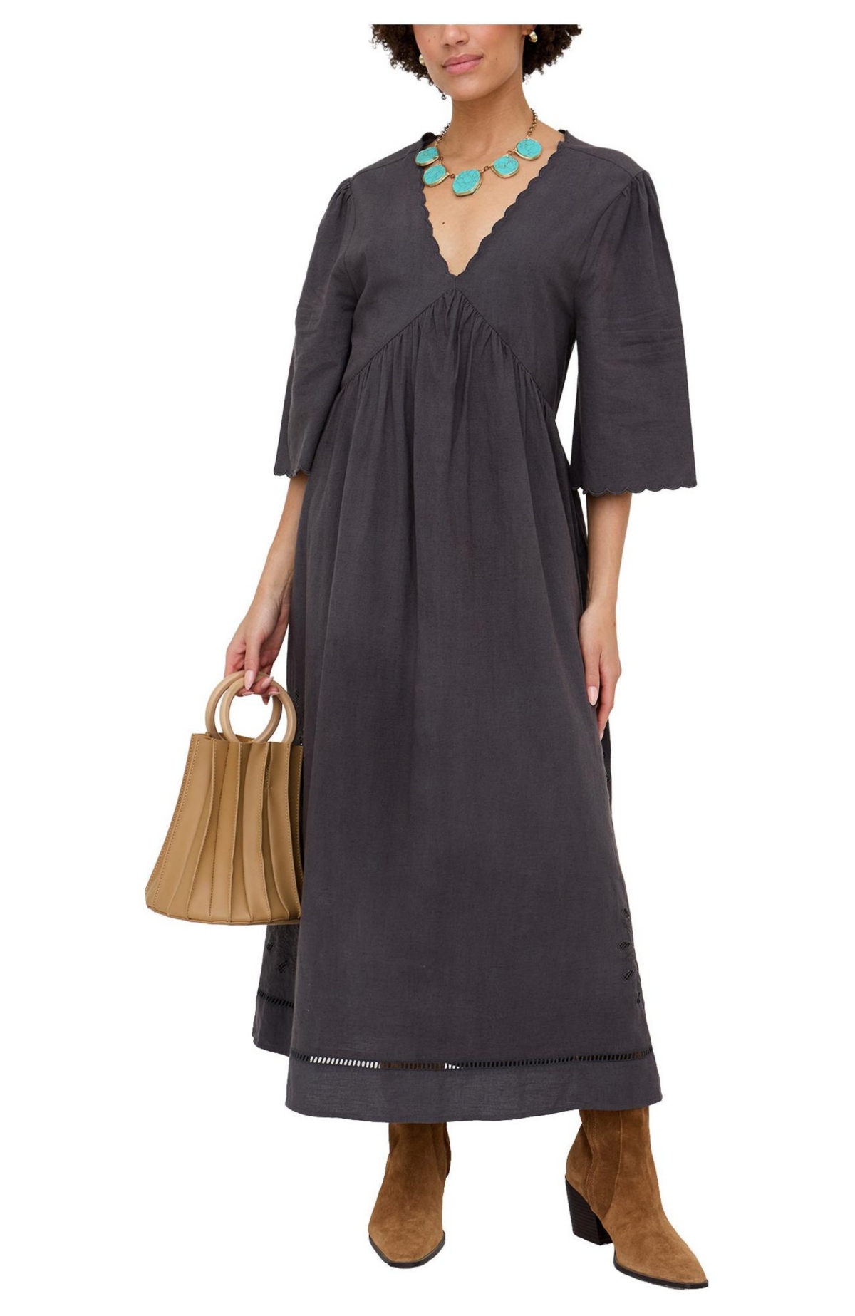 Click here for Raffya Womens Candice Flutter Sleeve Jacquard Maxi... prices