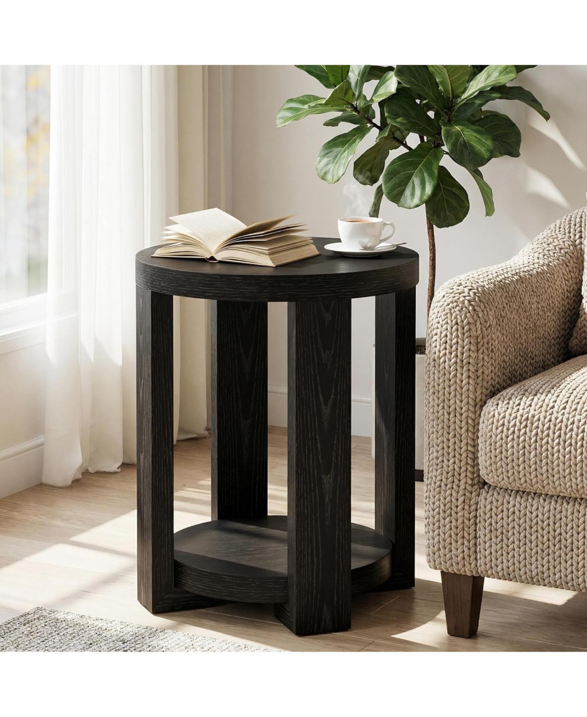 Click here for Tribesigns Round Side Table  2-Tier End Table for... prices