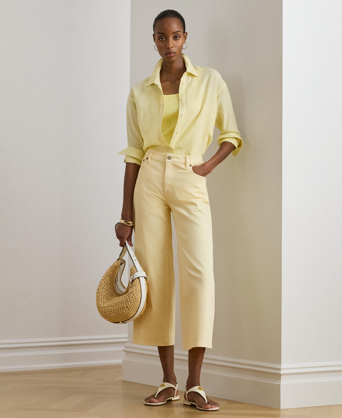 Click here for Lauren Ralph Lauren Womens High-Rise Wide Leg Crop... prices