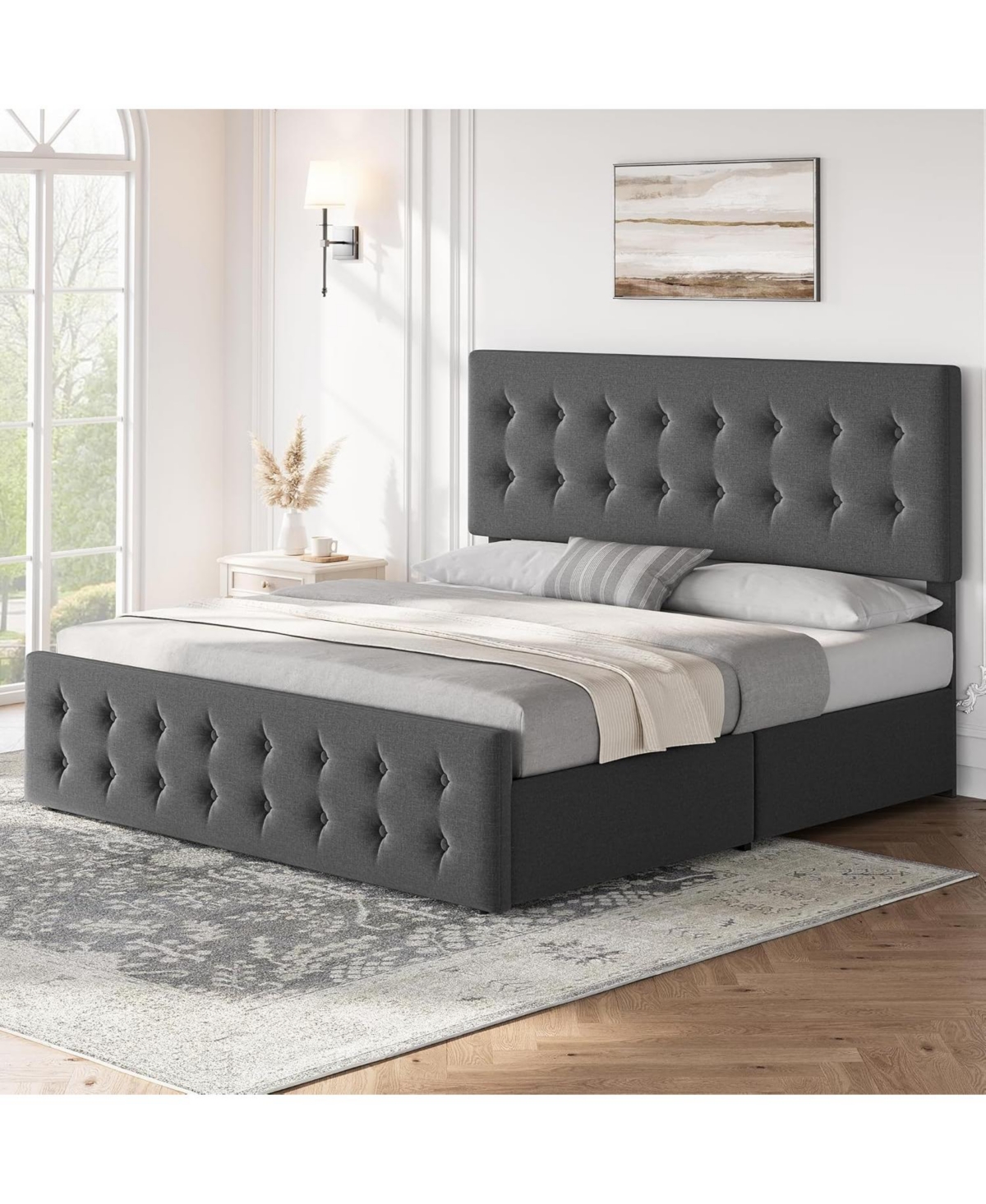 Click here for gaomon Bed Frame with 4 Storage Drawers and Headbo... prices