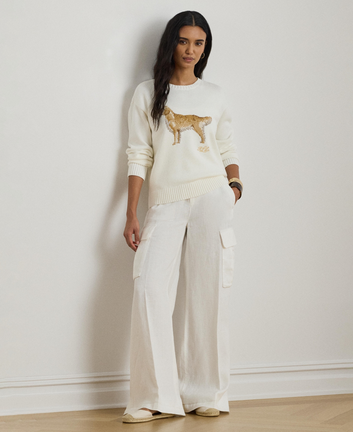 Click here for Lauren Ralph Lauren Womens High Rise Wide Leg Carg... prices