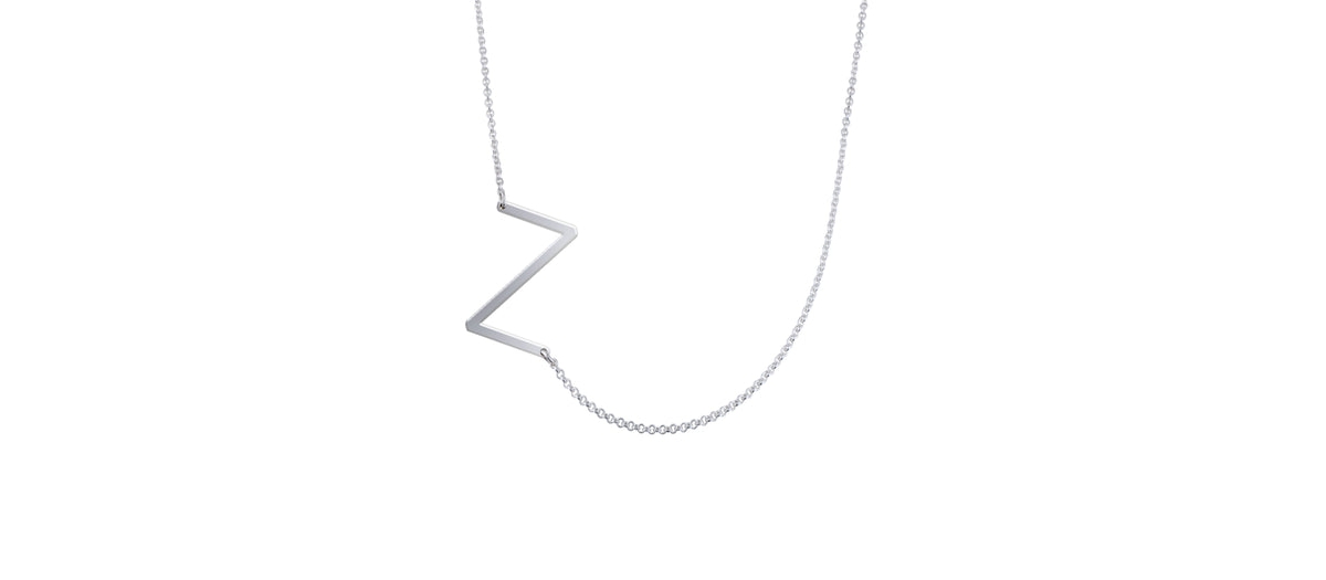 Click here for Oak & Luna Sideways Initial Necklace in Sterling S... prices
