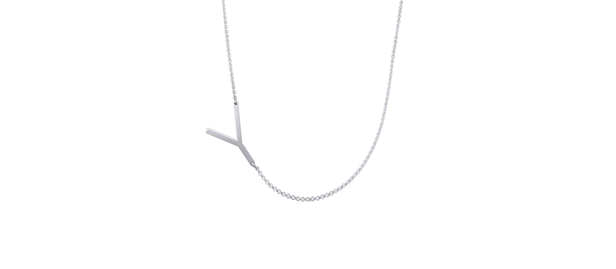 Click here for Oak & Luna Sideways Initial Necklace in Sterling S... prices