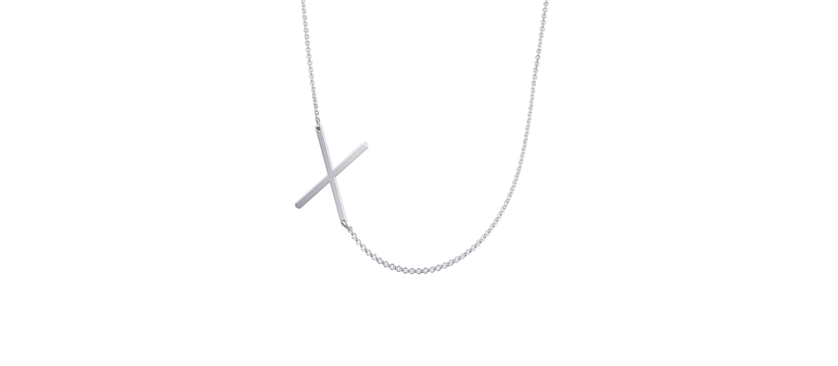 Click here for Oak & Luna Sideways Initial Necklace in Sterling S... prices