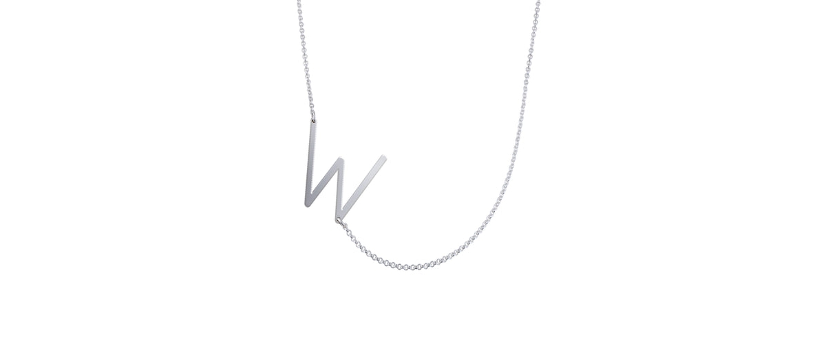 Click here for Oak & Luna Sideways Initial Necklace in Sterling S... prices
