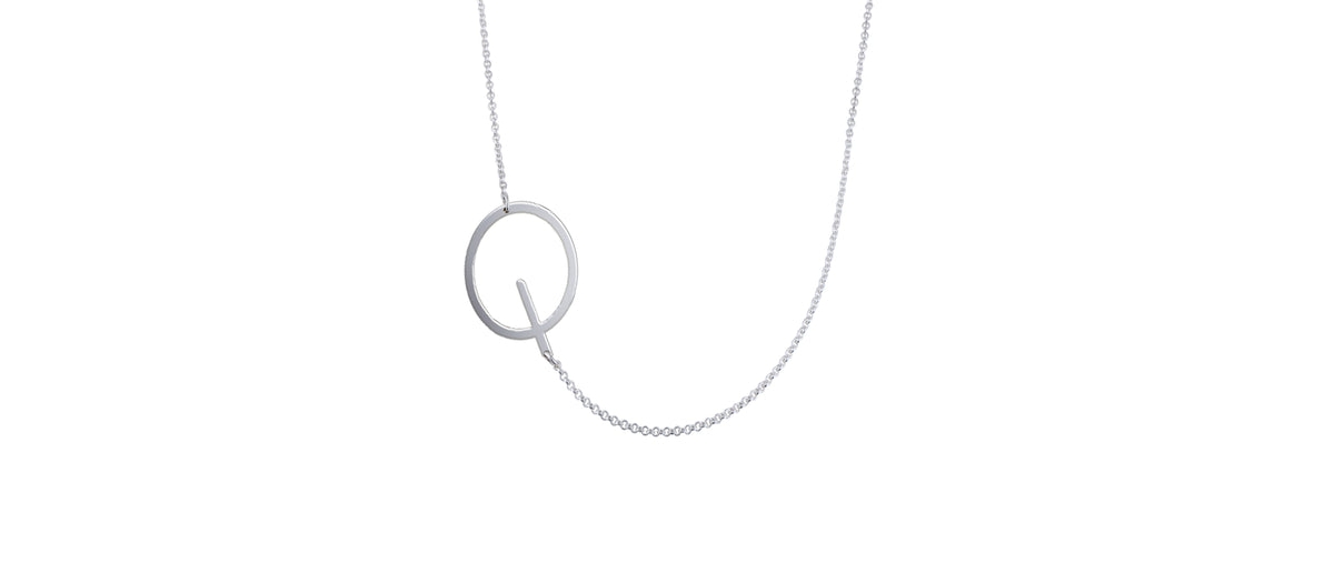 Click here for Oak & Luna Sideways Initial Necklace in Sterling S... prices