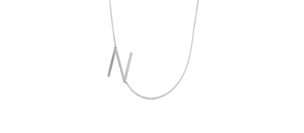 Click here for Oak & Luna Sideways Initial Necklace in Sterling S... prices