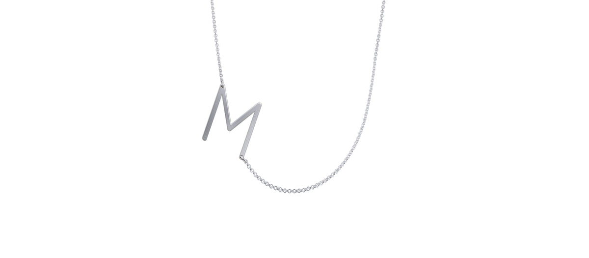 Click here for Oak & Luna Sideways Initial Necklace in Sterling S... prices