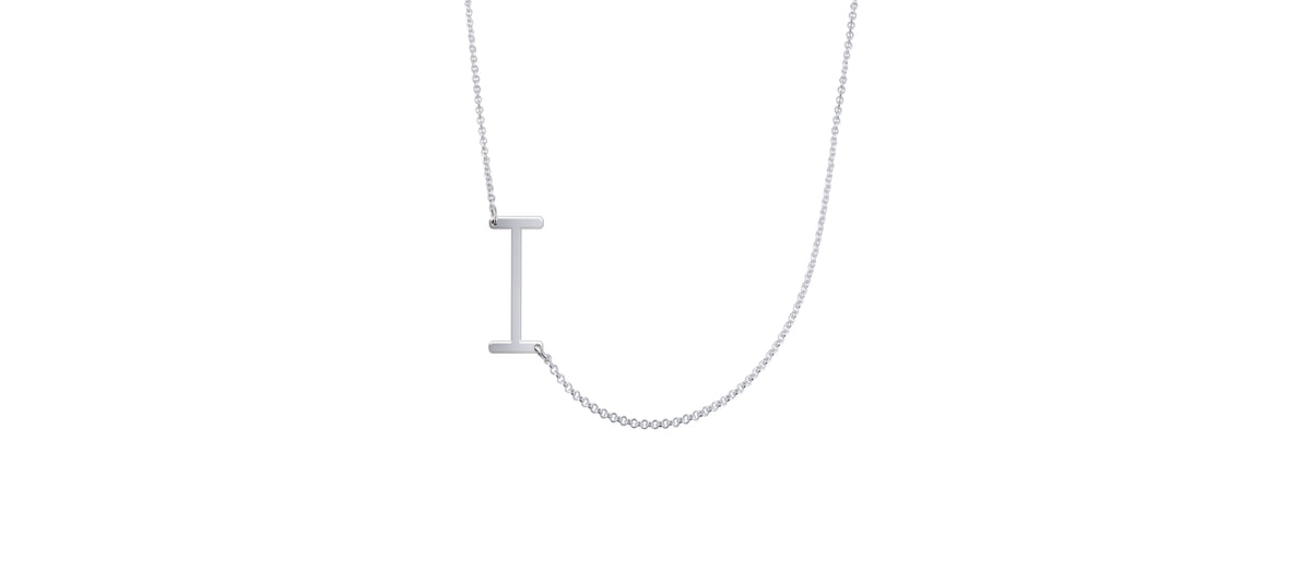Click here for Oak & Luna Sideways Initial Necklace in Sterling S... prices