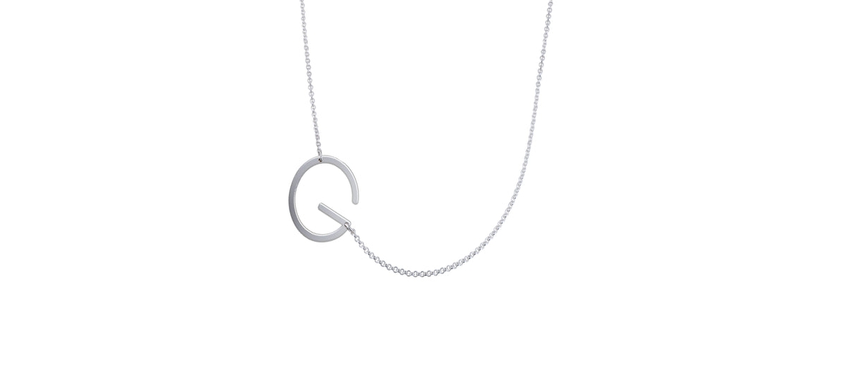 Click here for Oak & Luna Sideways Initial Necklace in Sterling S... prices