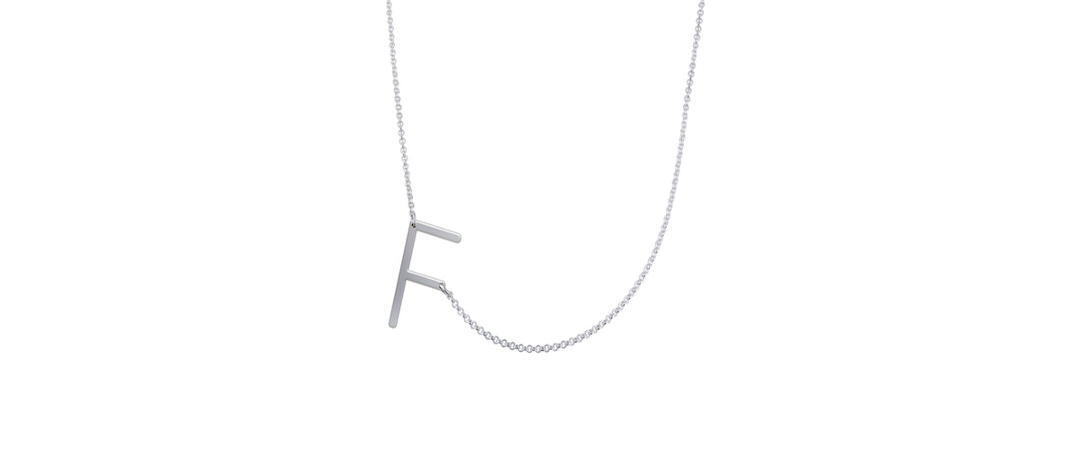 Click here for Oak & Luna Sideways Initial Necklace in Sterling S... prices