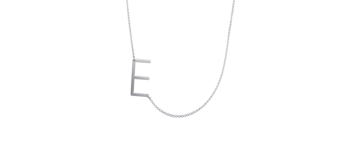 Click here for Oak & Luna Sideways Initial Necklace in Sterling S... prices