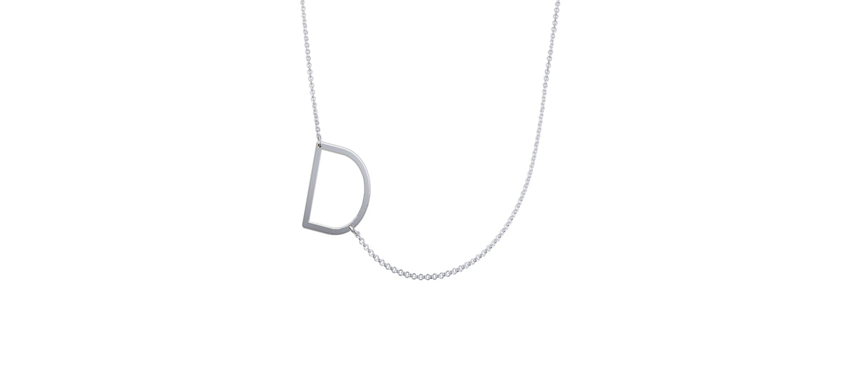 Click here for Oak & Luna Sideways Initial Necklace in Sterling S... prices