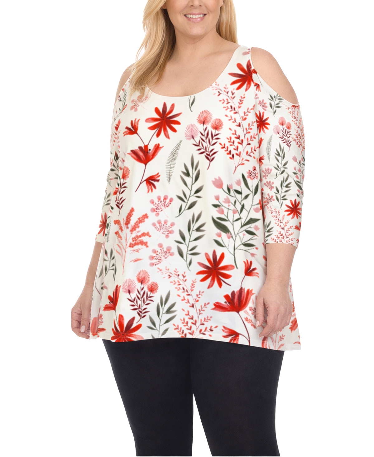 Click here for White Mark Plus Size Printed Relaxed-Fit Tunic Top... prices