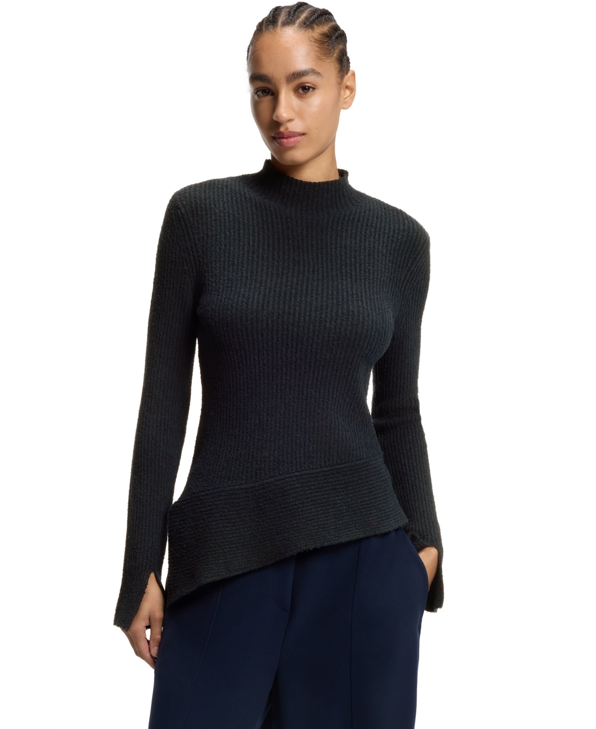 Click here for Boss by Hugo Boss Womens Slim-Fit Ribbed Boucle Sw... prices