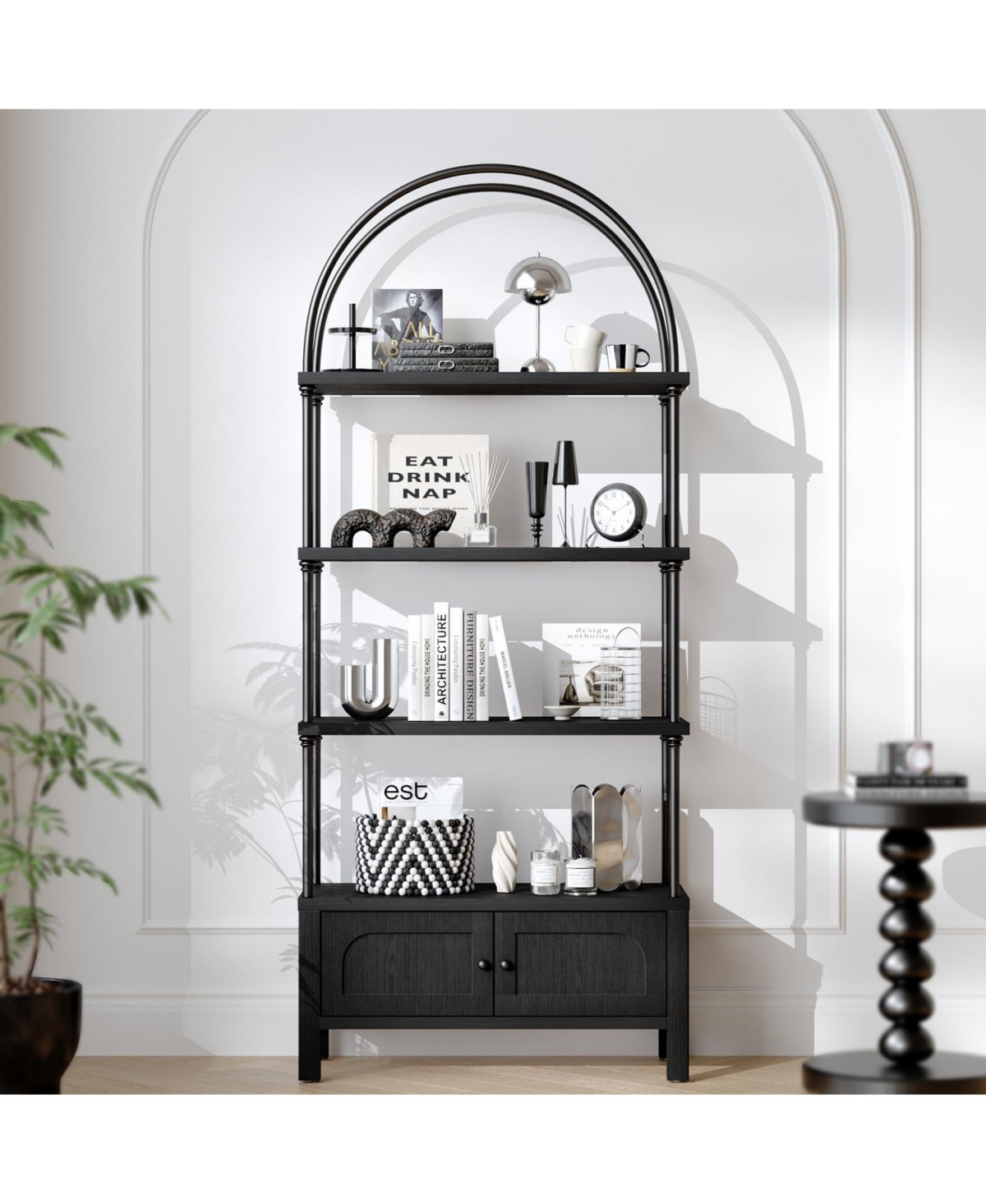 Click here for Sugift 71-Inch Tall Arched Bookshelf Bookcase Shel... prices