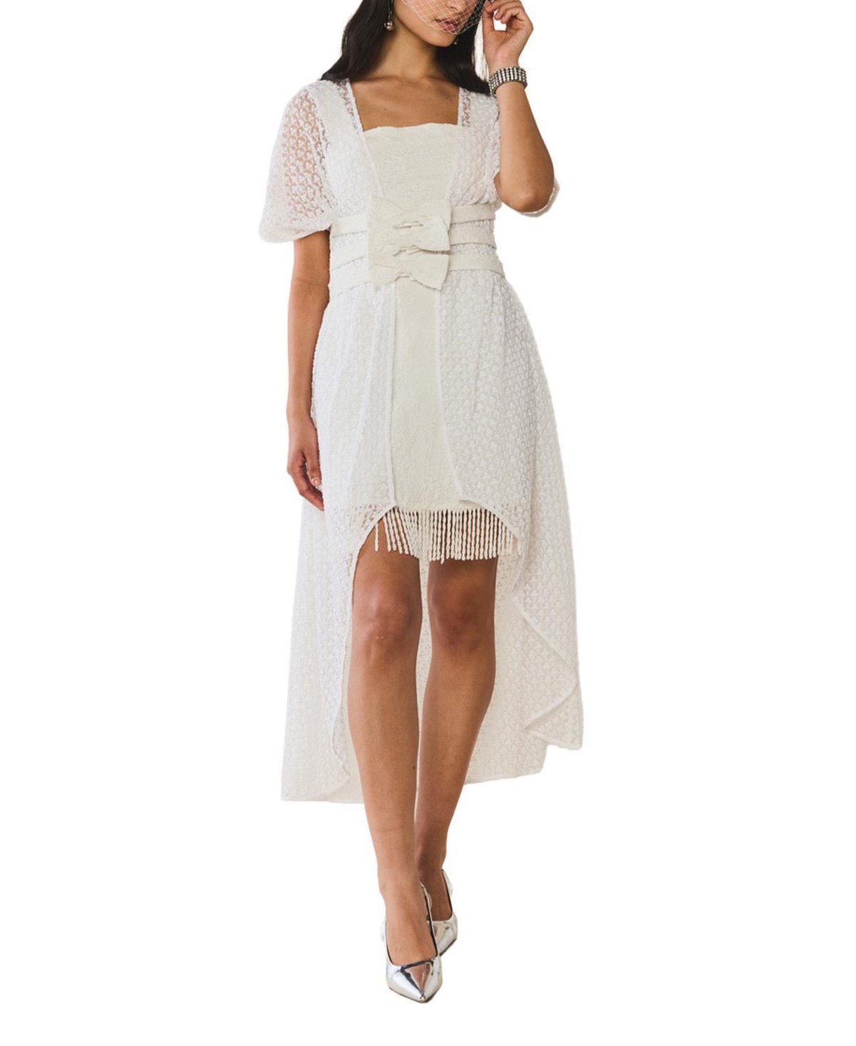 Click here for Eddy Womens Jackie Cape - Amour white embroidery prices