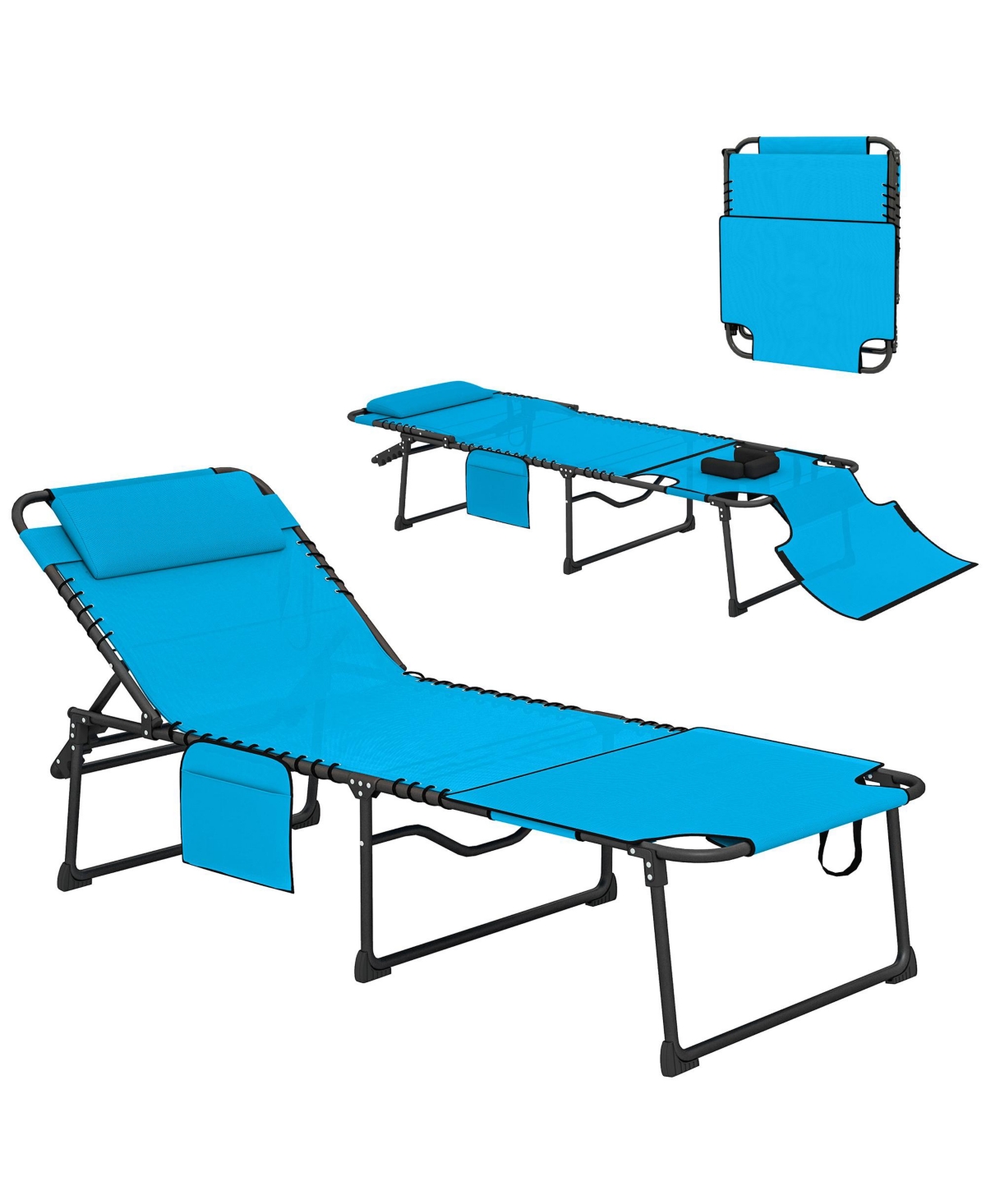 Click here for Outsunny 2-Piece Folding Chaise Lounge  Reclining... prices
