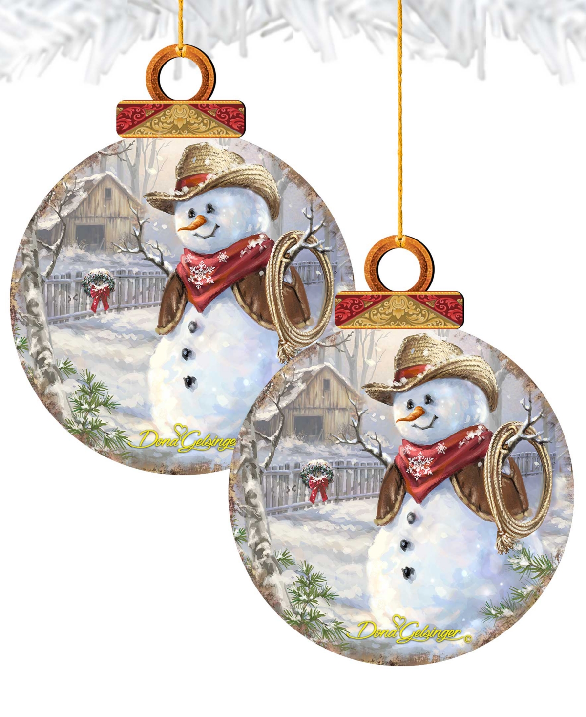 Click here for Designocracy by Dona Gelsinger Cowboy Snowman Orna... prices