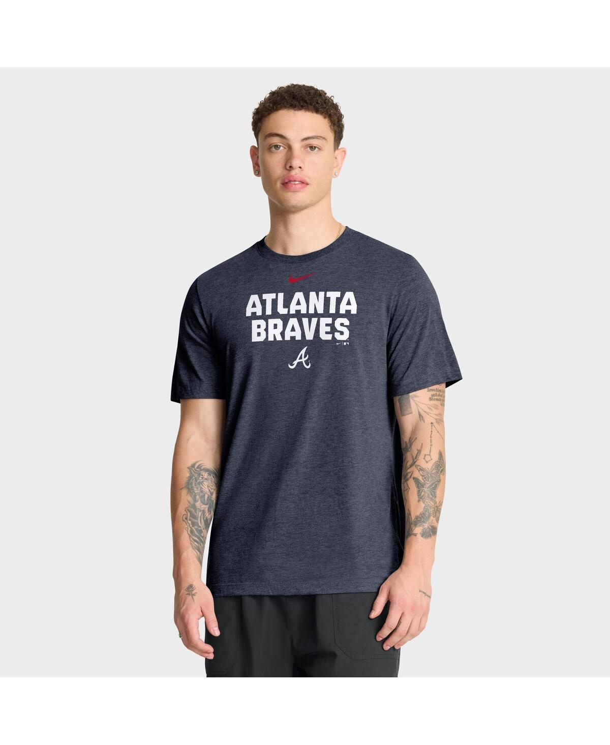 Click here for Nike Mens Heather Navy Atlanta Braves Stacked Tri-... prices