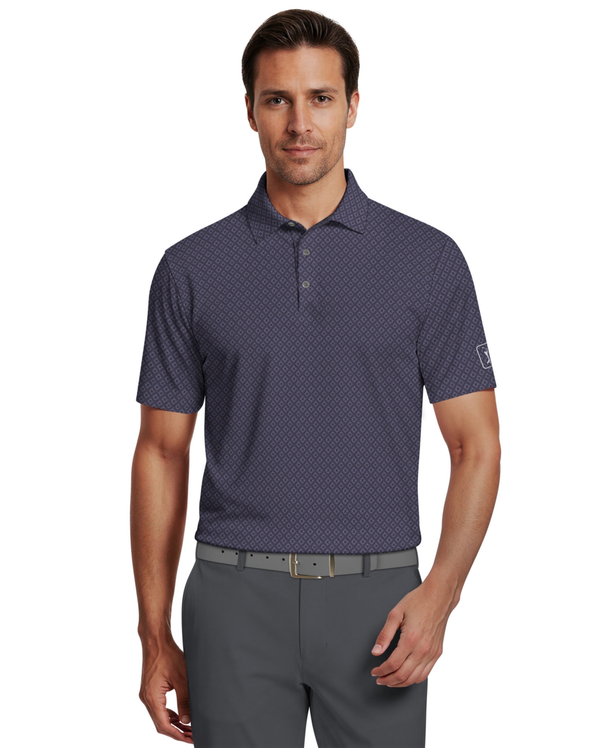 Click here for Pga Tour Mens Essential Geo Print Golf Polo Shirt... prices