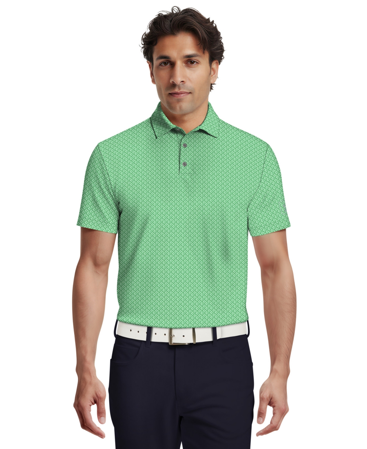 Click here for Pga Tour Mens Essential Geo Print Golf Polo Shirt... prices