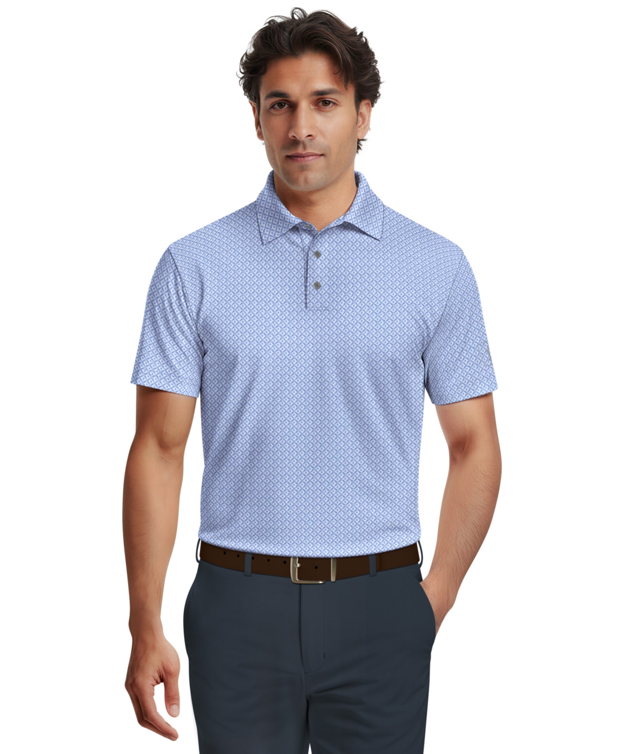 Click here for Pga Tour Mens Essential Geo Print Golf Polo Shirt... prices